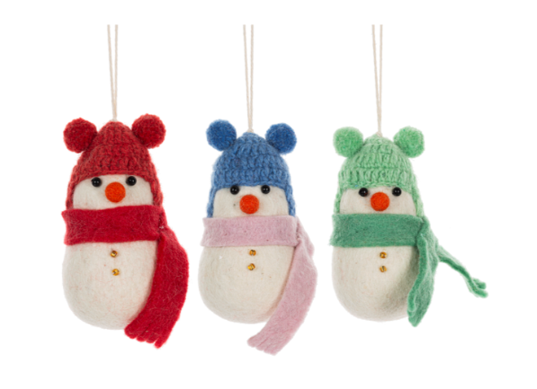 Wool Winter Friend Snowman Ornament – Something Different Shopping