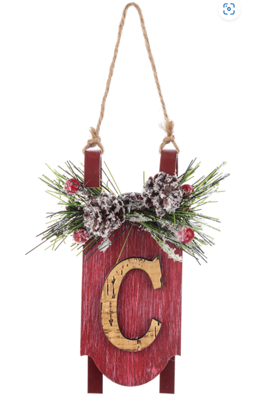 Initial Monogram Sled Ornaments – Something Different Shopping