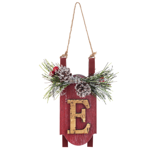 Initial Monogram Sled Ornaments – Something Different Shopping