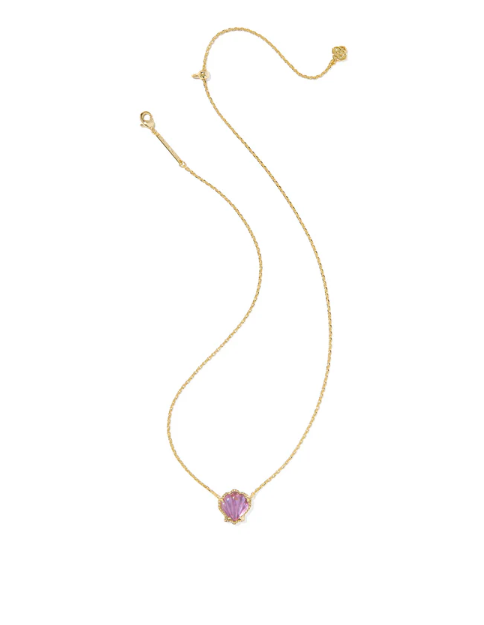 Kendra Scott Brynne Shell Necklace Gold Purple Iridescent Abalone Illu ...